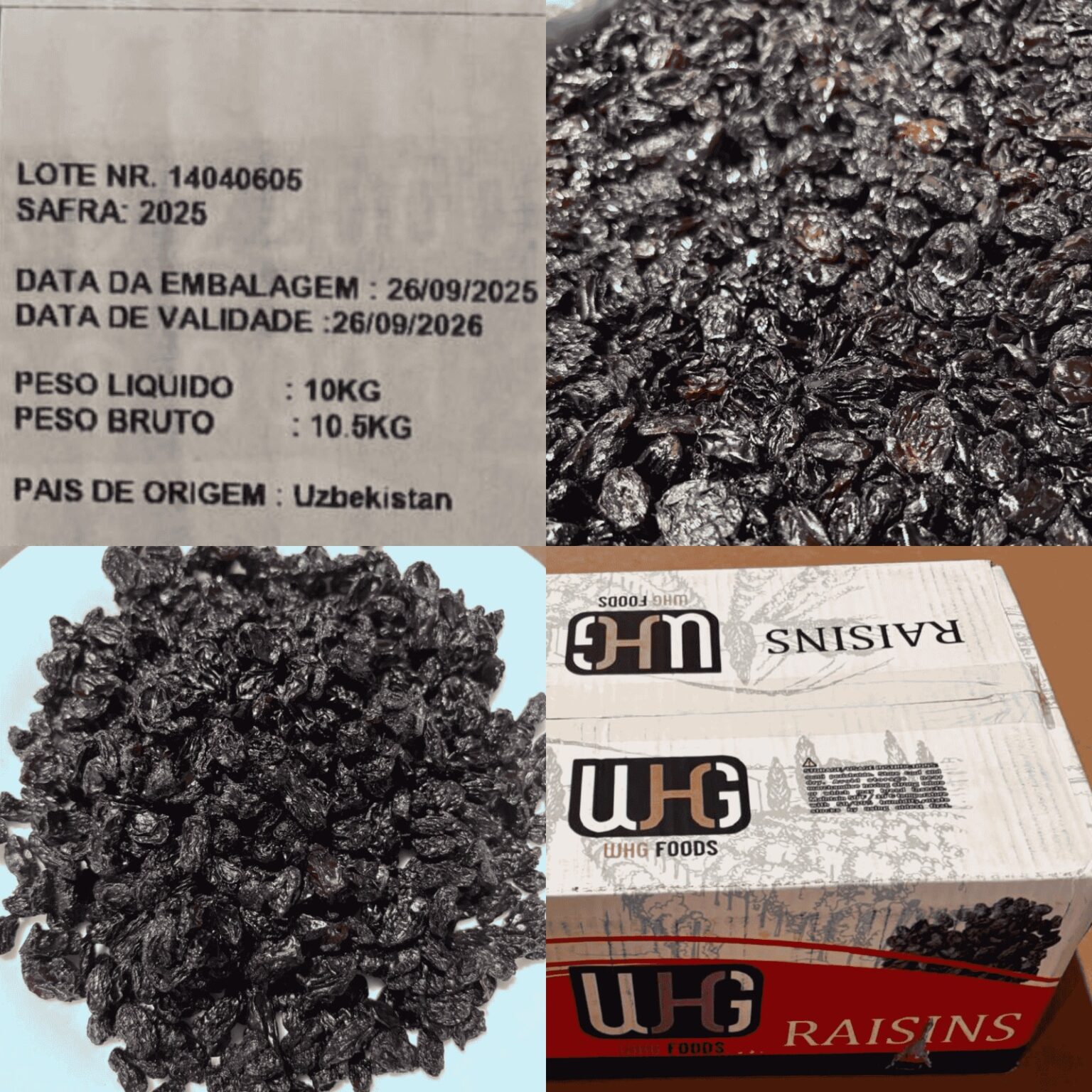 Uva passa preta Uzbekistão – oliveira faturi